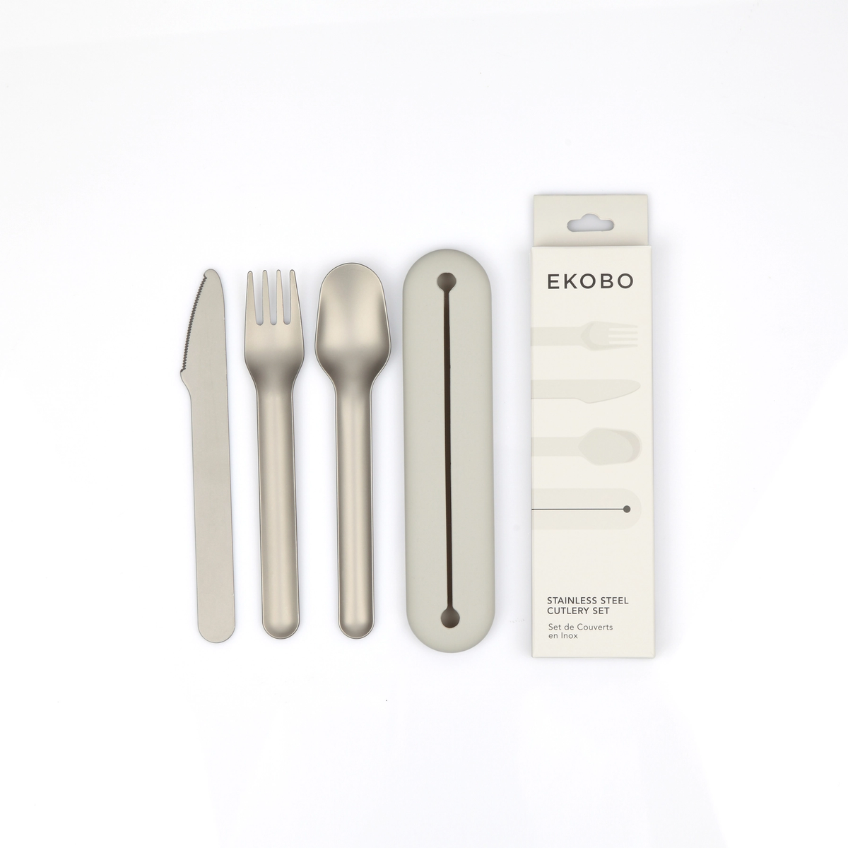 EKOBO | Stainless Steel Cutlery Trio with Silicone Case – THE COLLECTIVE